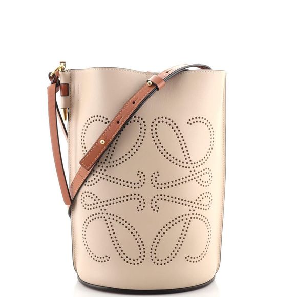 Loewe | Bags | Loewe Gate Bucket Bag Perforated Leather Large Neutral ...
